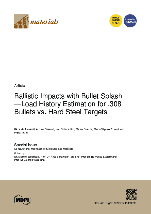 (PDF) Ballistic Impacts with Bullet Splash-Load History Estimation for ...