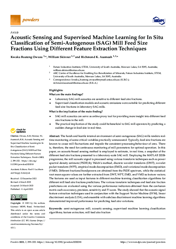 (PDF) Acoustic Sensing and Supervised Machine Learning for In Situ Classification of Semi ...