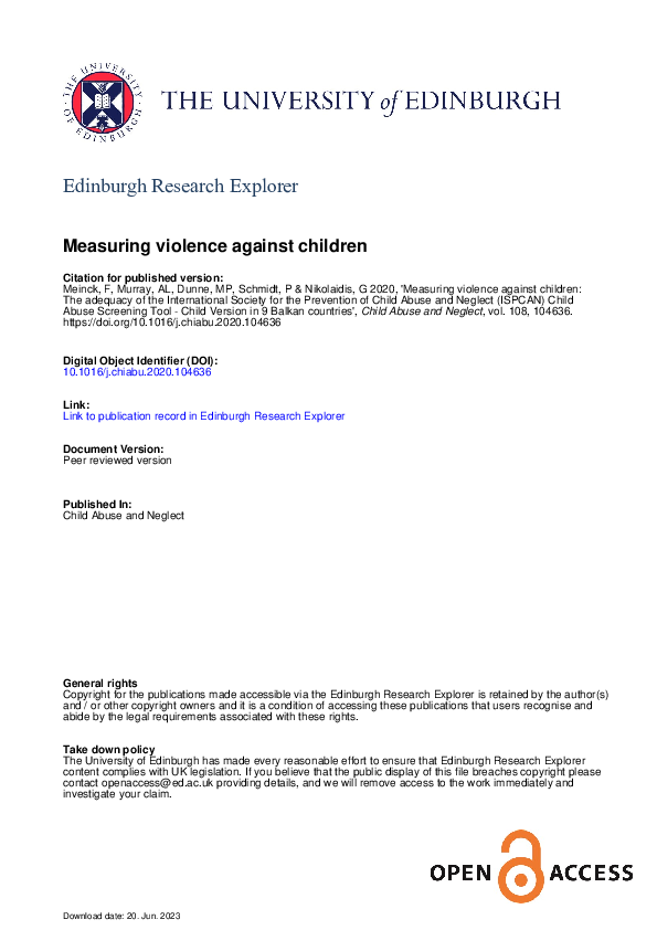 (PDF) Measuring violence against children: The adequacy of the ...