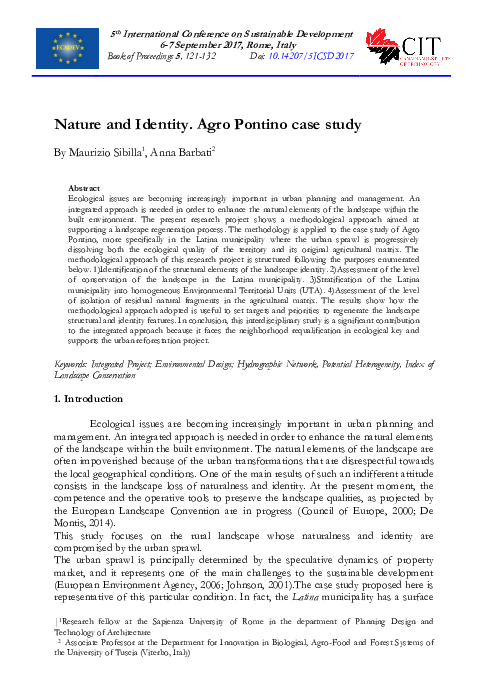 (PDF) Nature and Identity. Agro Pontino case study