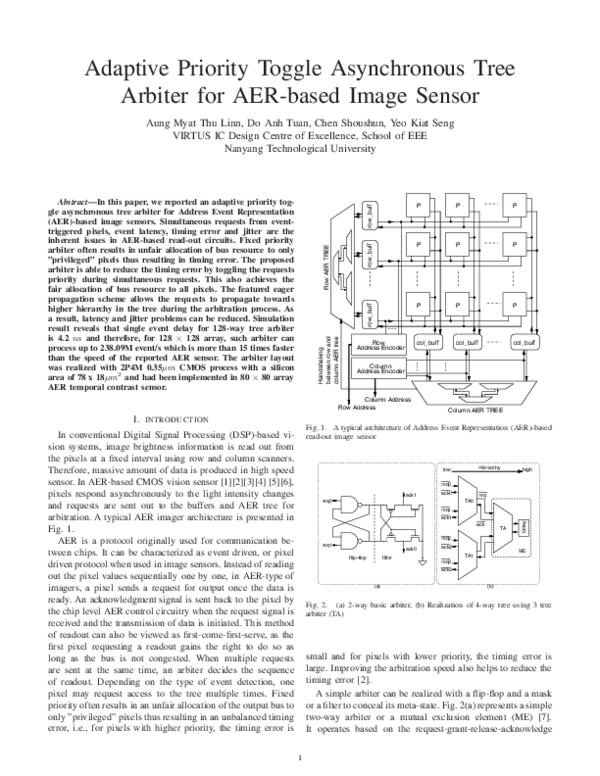 Pdf Adaptive Priority Toggle Asynchronous Tree Arbiter For Aer Based Image Sensor Aung Zaw