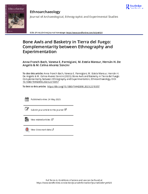 (PDF) Bone Awls and Basketry in Tierra del Fuego: Complementarity ...