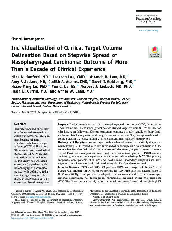 (PDF) Individualization of Clinical Target Volume Delineation Based on ...