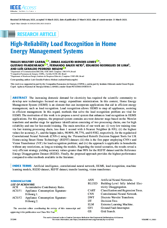(PDF) High-Reliability Load Recognition in Home Energy Management Systems