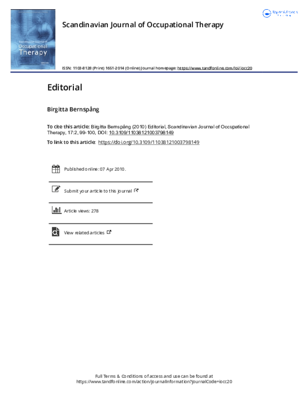 (PDF) International occupational therapy journal