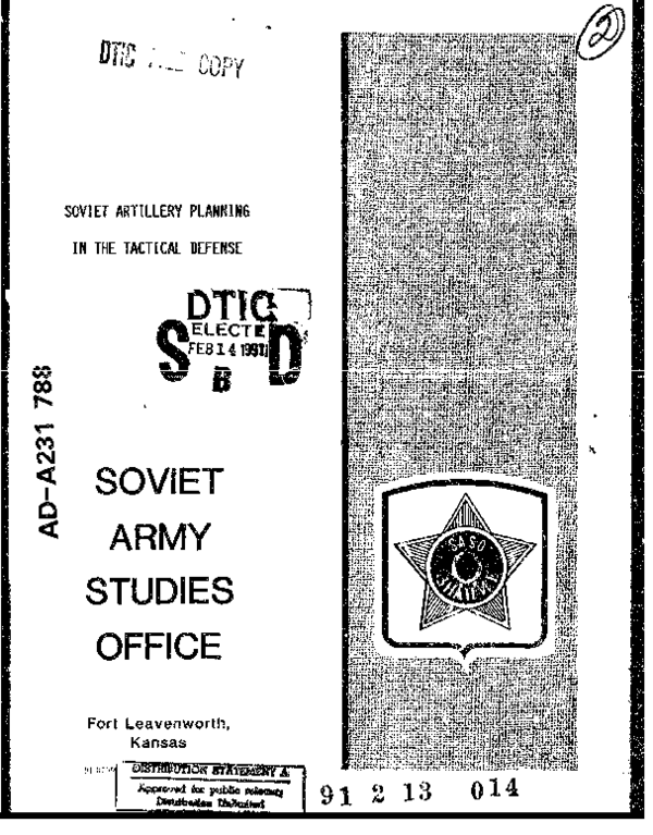 (PDF) Soviet Artillery Planning in the Tactical Defense