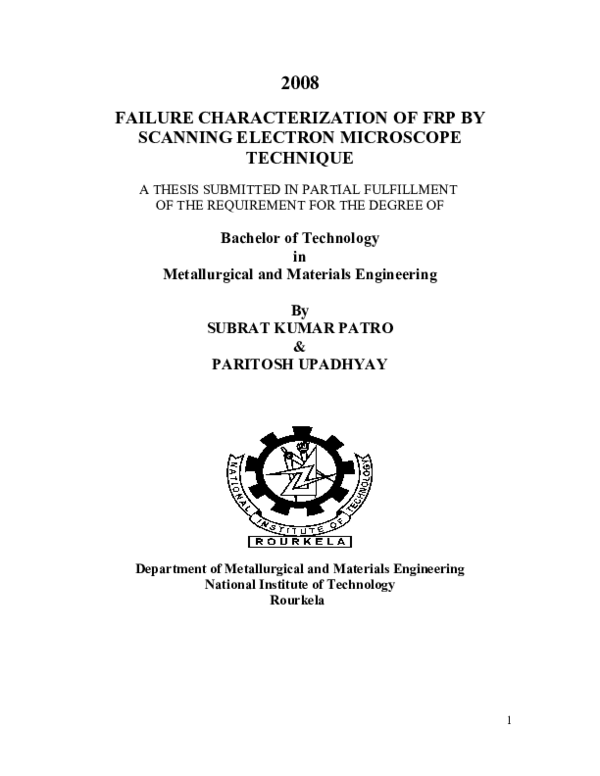 (PDF) Failure Characterization of FRP by Scanning Electron Microscope ...