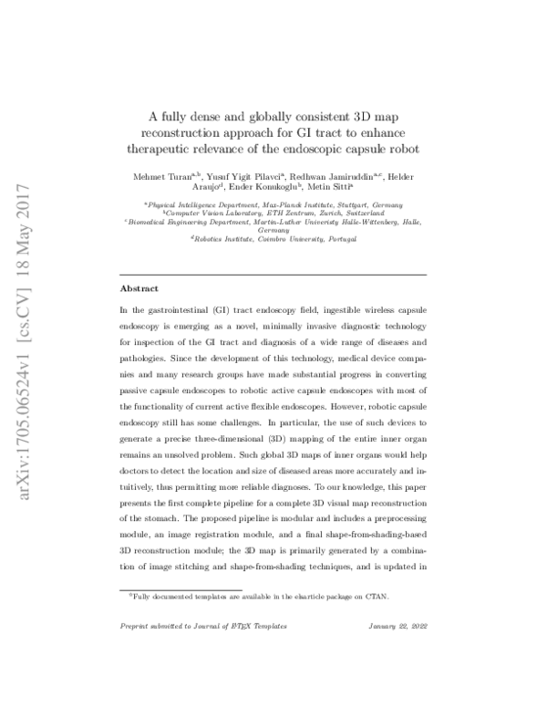 Pdf A Fully Dense And Globally Consistent 3d Map Reconstruction Approach For Gi Tract To