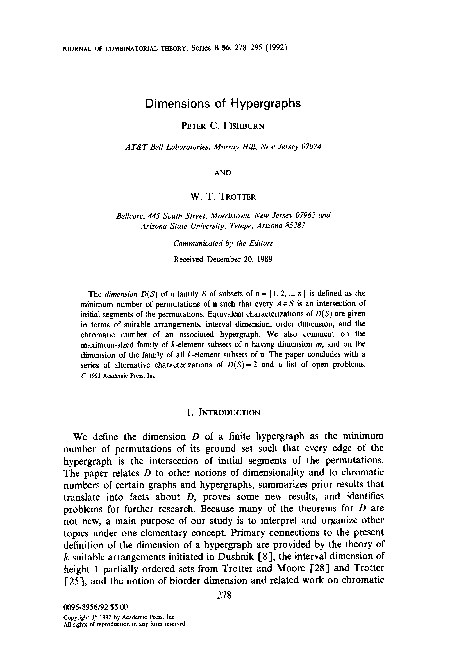 (PDF) Dimensions of hypergraphs