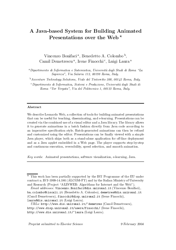 (PDF) A Java-Based System for Building Animated Presentations Over the Web