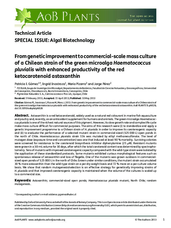 (PDF) From genetic improvement to commercial-scale mass culture of a ...