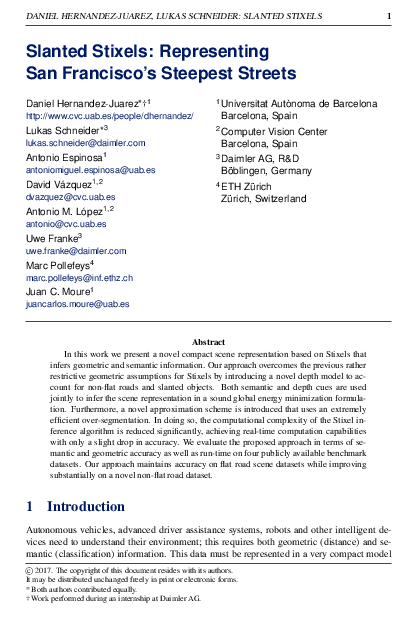 (PDF) Slanted Stixels: Representing San Francisco's Steepest Streets ...