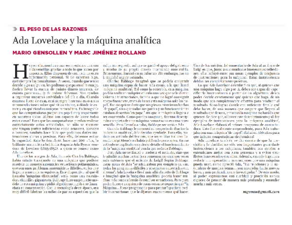 (PDF) Ada Lovelace y la máquina analítica