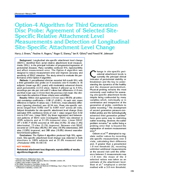 (PDF) Option-4 Algorithm for Third Generation Disc Probe: Agreement of ...