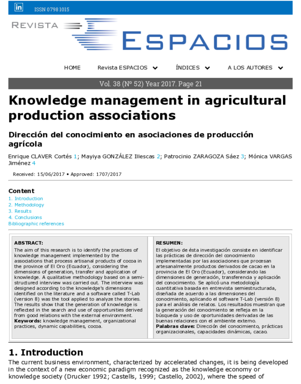 (PDF) Knowledge management in agricultural production associations ...