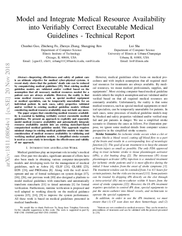 (PDF) Model and integrate medical resource availability into verifiably ...