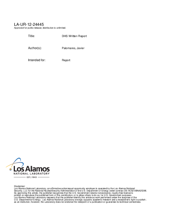 (PDF) DHS Written Report