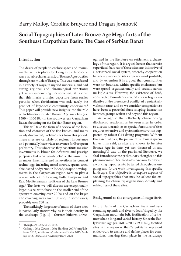 (PDF) Social Topographies of Later Bronze Age Mega-forts of the ...