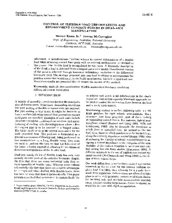 (PDF) Control of Flexible Load Deformations and Environment Contact ...