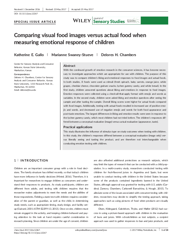 (PDF) Comparing visual food images versus actual food when measuring ...