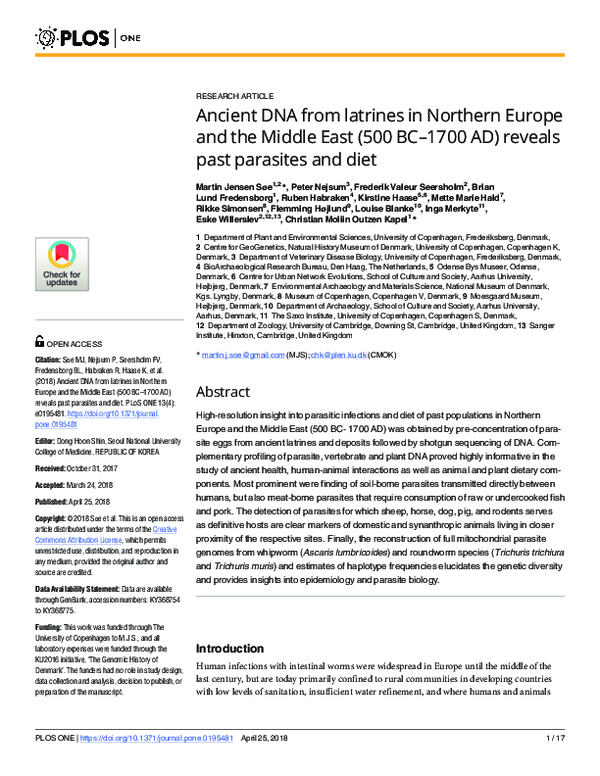 (PDF) Ancient DNA from latrines in Northern Europe and the Middle East ...