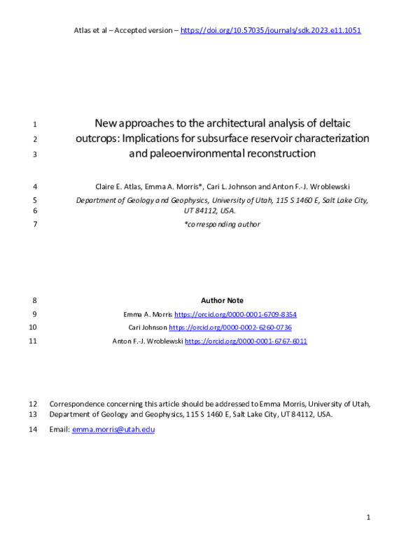 (PDF) New approaches to the architectural analysis of deltaic outcrops: Implications for ...