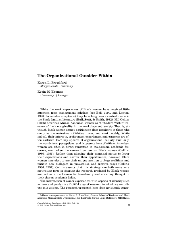 (PDF) The Organizational Outsider Within