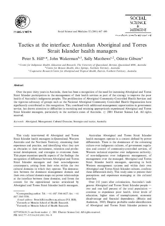 (PDF) Tactics at the interface: Australian Aboriginal and Torres Strait ...