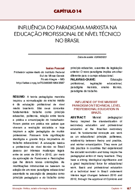 (PDF) INFLUÊNCIA DO PARADIGMA MARXISTA NA EDUCAÇÃO PROFISSIONAL DE ...