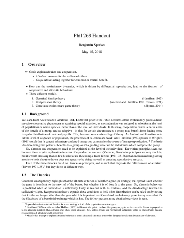 (PDF) Phil 269 Handout | Benjamin Sparkes - Academia.edu