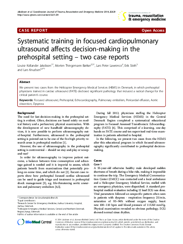 (PDF) Systematic training in focused cardiopulmonary ultrasound affects ...