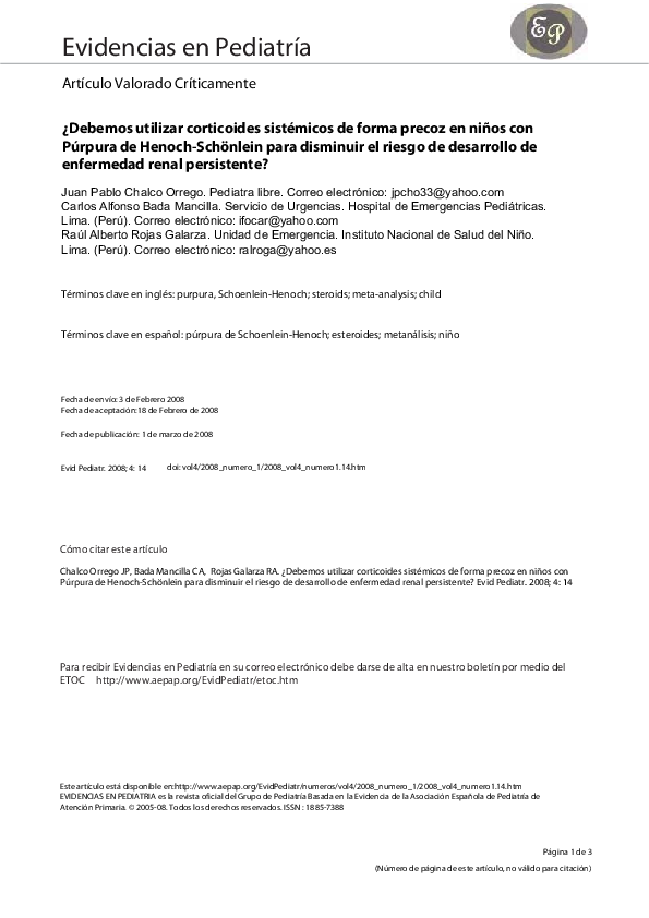 (PDF) ¿Debemos utilizar corticoides sistémicos de forma precoz en niños ...
