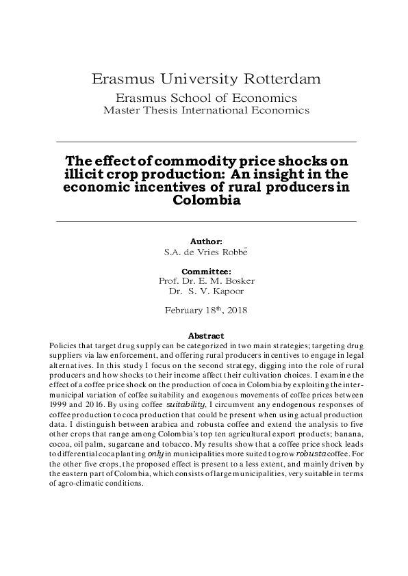 (PDF) The effect of commodity price shocks on illicit crop production ...
