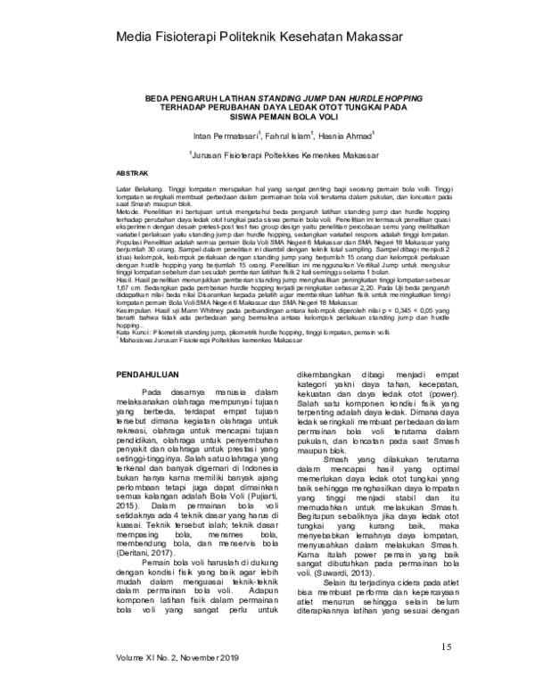 (PDF) Beda Pengaruh Latihan Standing Jump Dan Hurdle Hopping Terhadap ...
