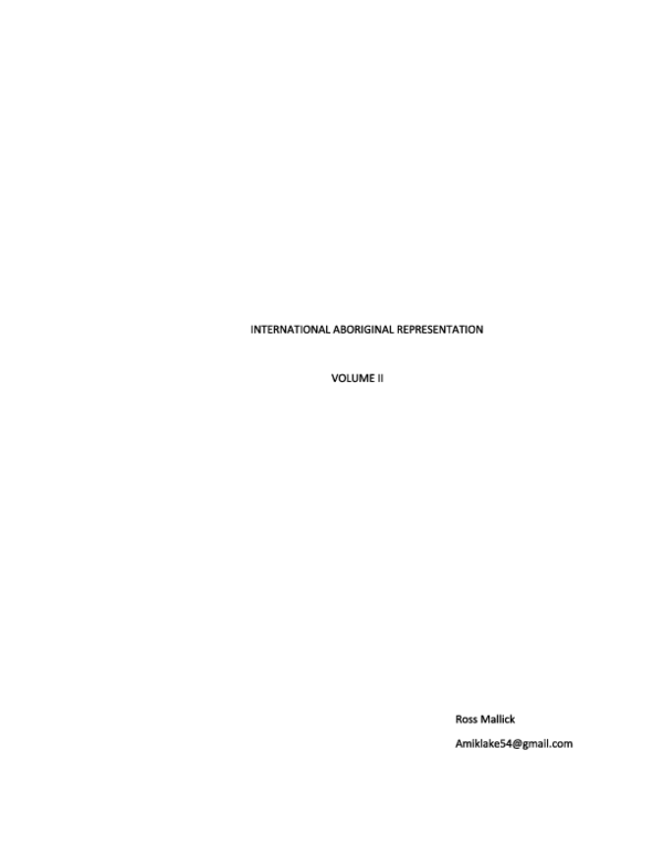 (PDF) INTERNATIONAL ABORIGINAL REPRESENTATION VOLUME 2