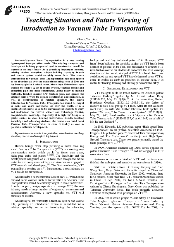 (PDF) Teaching Situation and Future Viewing of Introduction to Vacuum ...