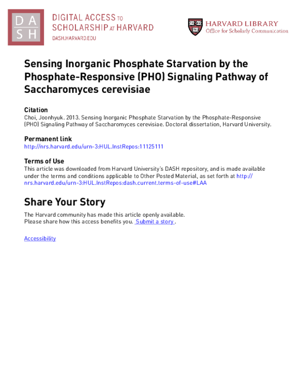 (PDF) Sensing Inorganic Phosphate Starvation by the Phosphate ...