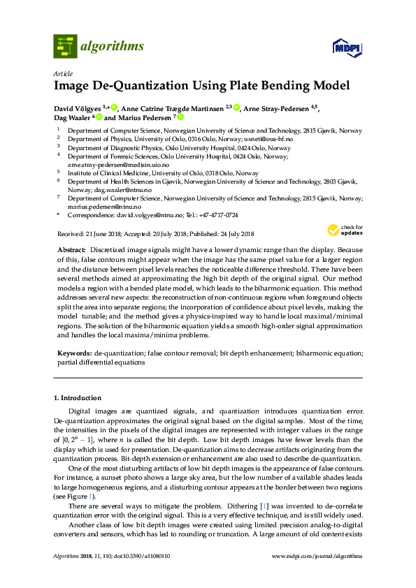 (PDF) Biharmonic Model for Image De-Quantization