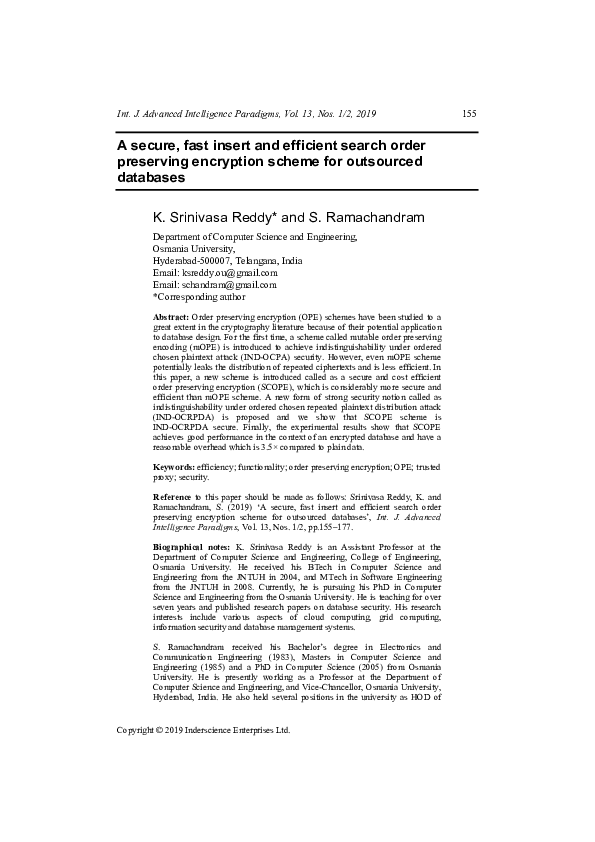 (PDF) A secure, fast insert and efficient search order preserving ...