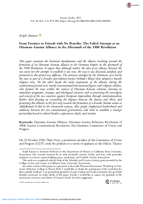 (PDF) From Enemies to Friends with No Benefits: The Failed Attempt at ...