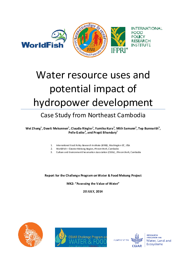 (PDF) Water resource uses and potential impact of hydropower ...