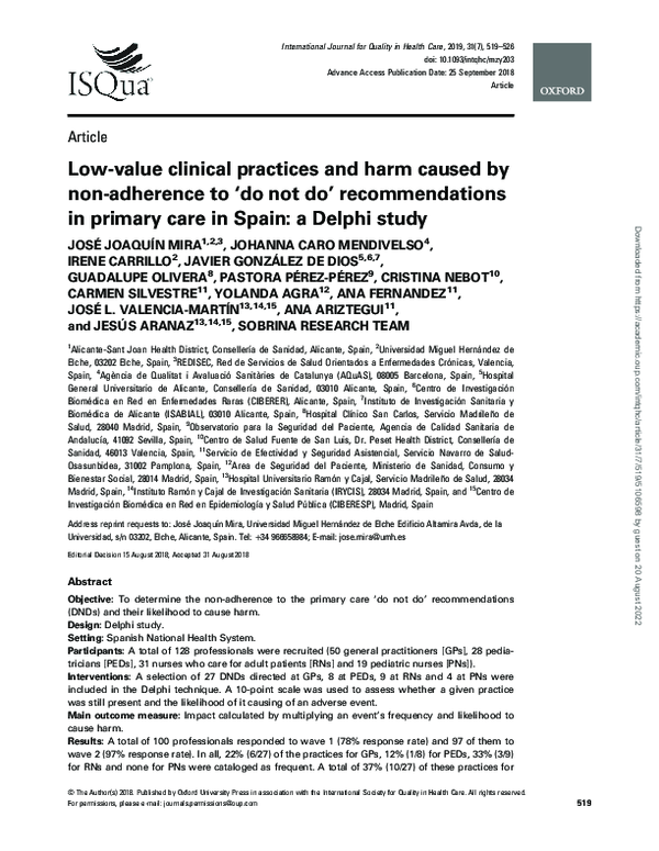 (PDF) Low-value clinical practices and harm caused by non-adherence to 'do not do ...