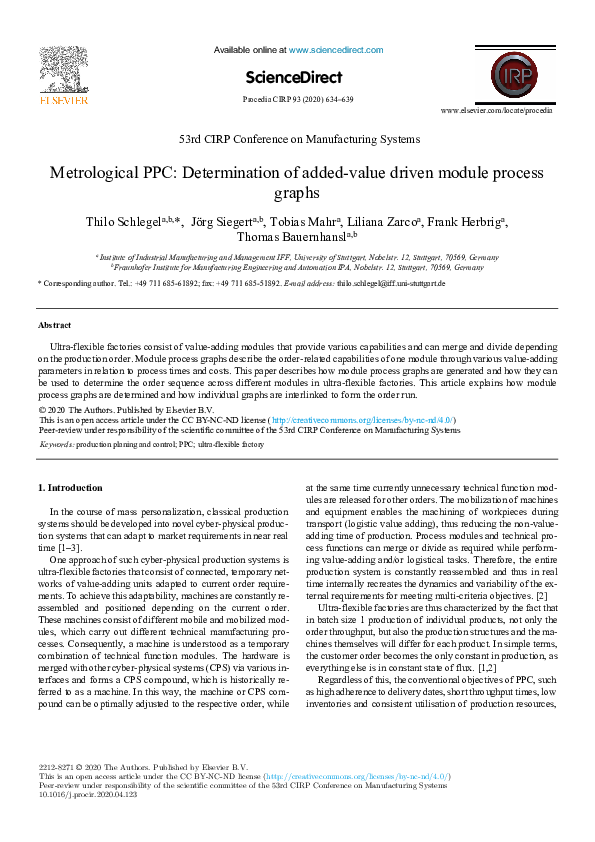 (PDF) Metrological PPC: Determination of added-value driven module process graphs | Liliana ...