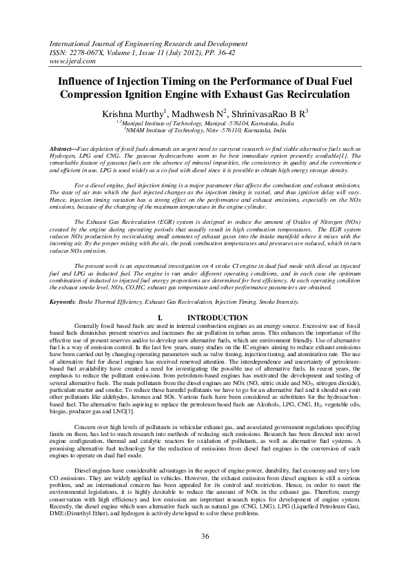 (PDF) Influence of Injection Timing on the Performance of Dual Fuel Compression Ignition Engine ...