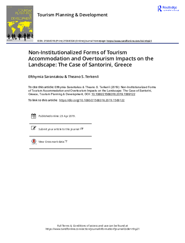(PDF) Non-Institutionalized Forms of Tourism Accommodation and Overtourism Impacts on the ...