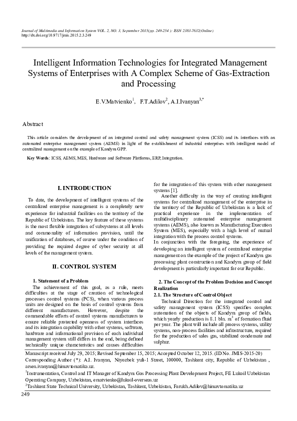 (PDF) Intelligent Information Technologies for Integrated Management ...