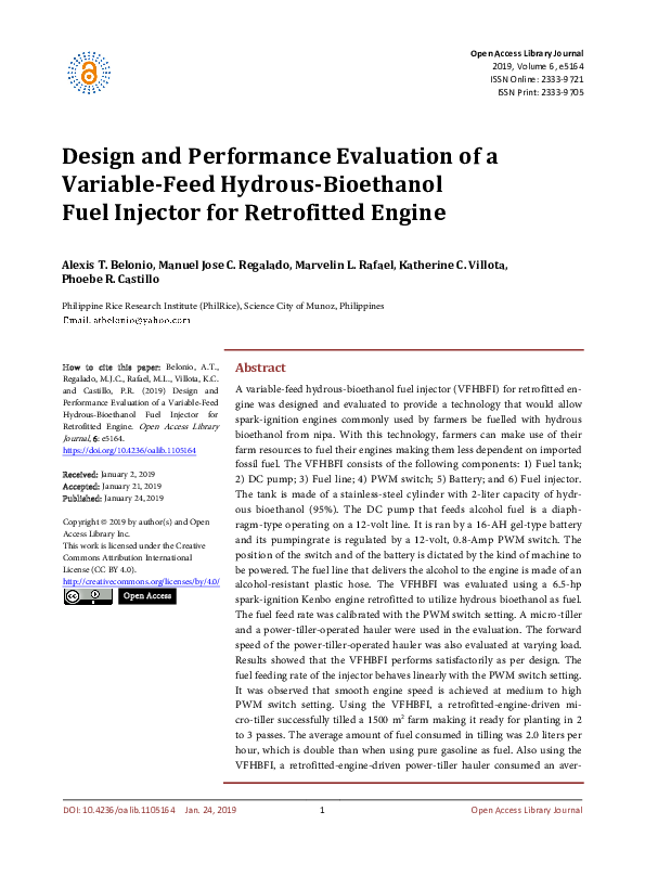 (PDF) Design and Performance Evaluation of a Variable-Feed Hydrous ...