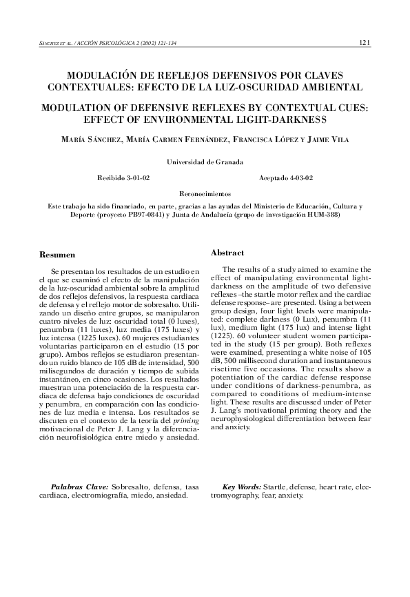 (PDF) Modulación de reflejos defensivos por claves contextuales: efecto ...