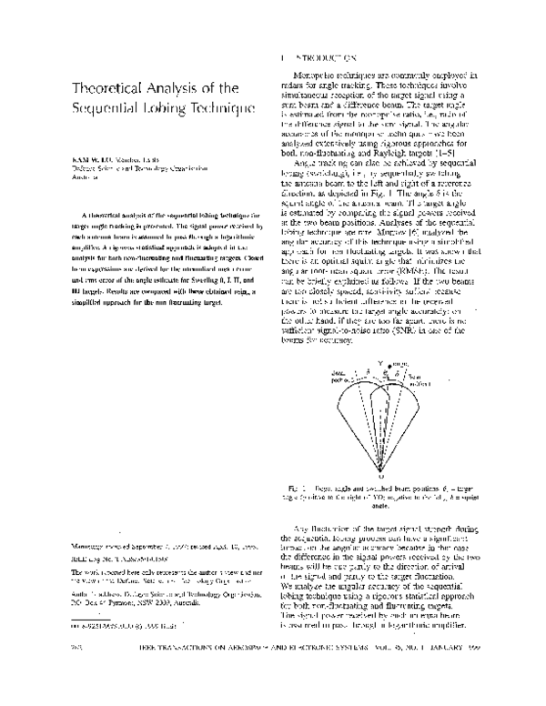 (PDF) Theoretical analysis of the sequential lobing technique