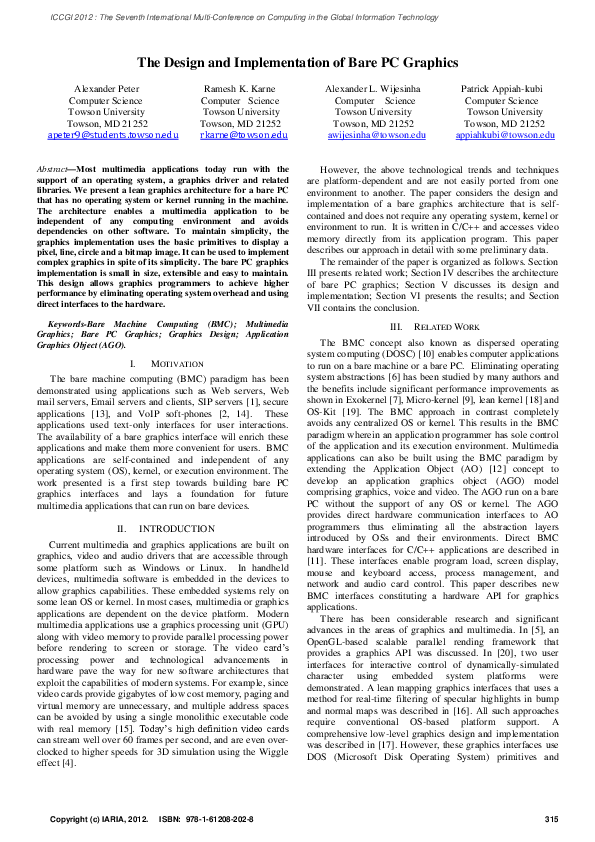 (PDF) The Design and Implementation of Bare PC Graphics
